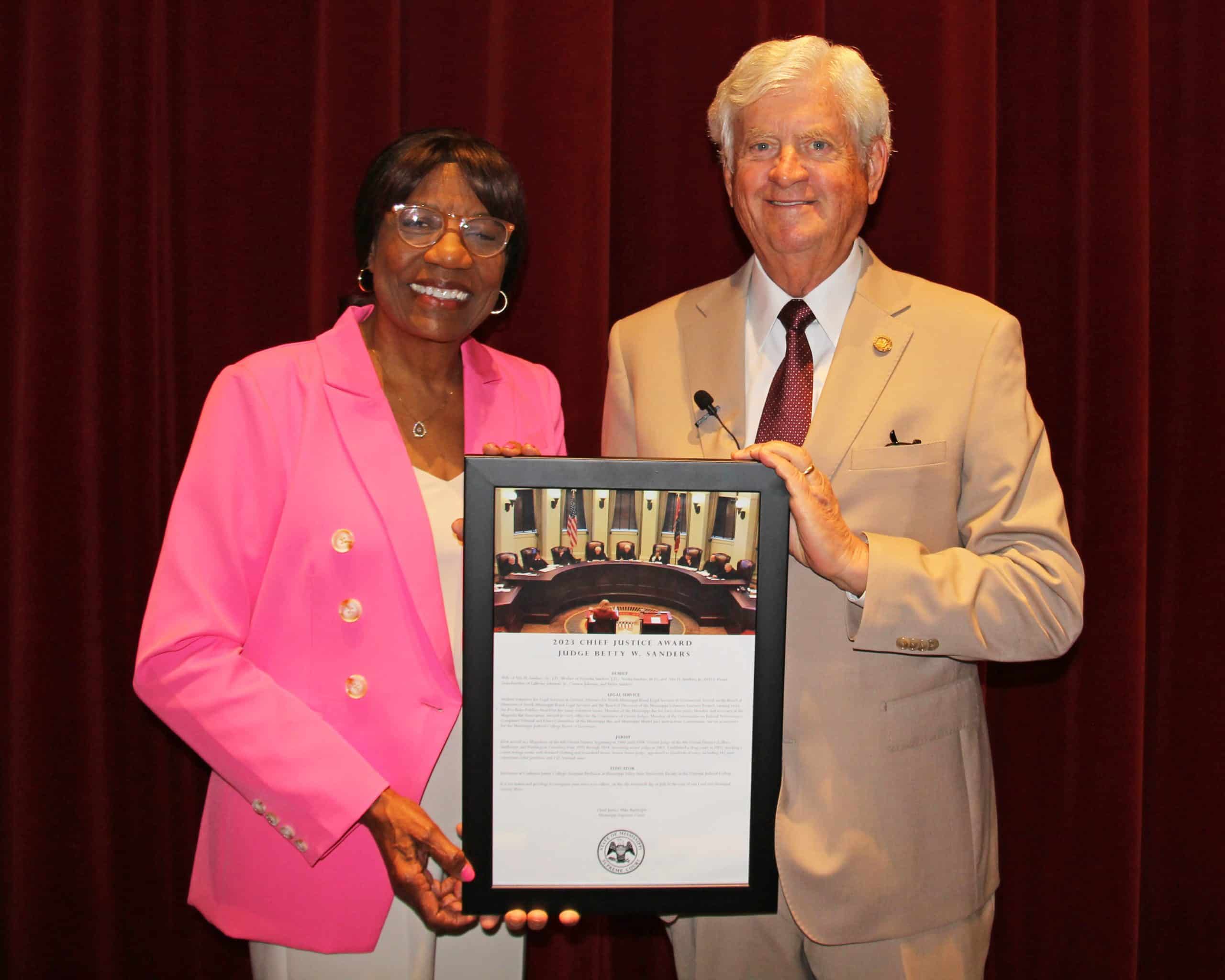 Senior Status Judge Betty Sanders receives Chief Justice Award ...